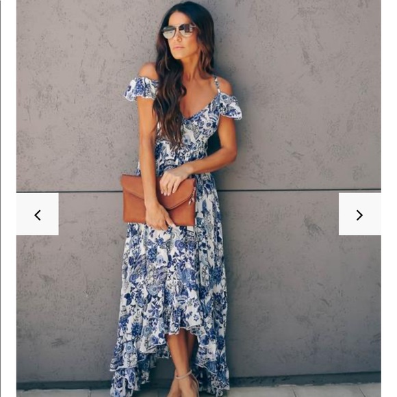 RAGA | Dresses | Ruffle Floral Greece Maxi Dress | Poshmark